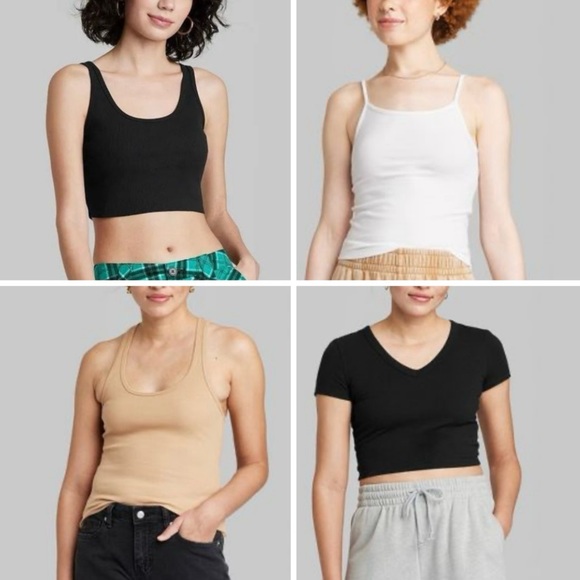 wild fable | Tops | Wild Fable Crop Tops Bundle Basic Neutrals Cotton ...